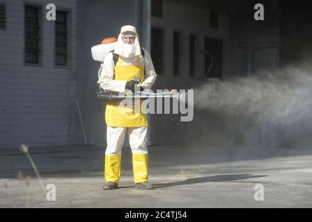 Cleaning in football stadiums, for the matches of the Carioca football ...
