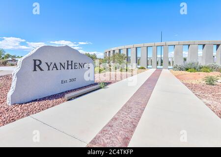 ALAMO, NEVADA, UNITED STATES - Jun 07, 2020: An alien statue stands ...