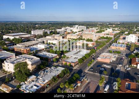 Aerial view above downtown Visalia, California Stock Photo - Alamy