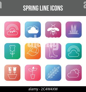 Unique spring vector line icon set Stock Vector Image & Art - Alamy
