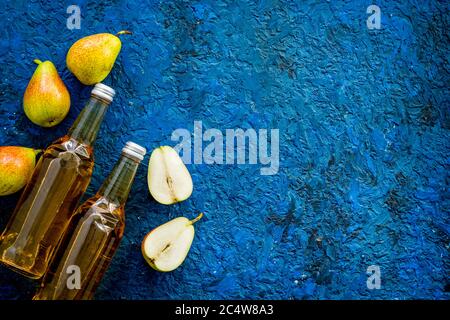 Bottles of beer with peer from above Stock Photo - Alamy