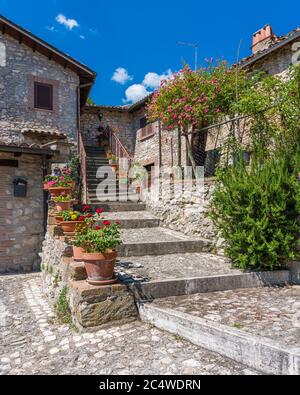 The beautiful village of Rocca Vittiana overlooking the Lago del Salto ...