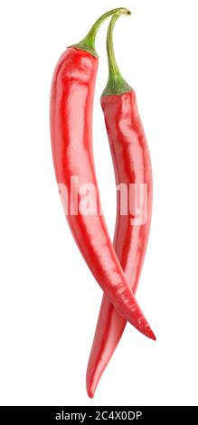 curved red chilli peppers isolated on white Stock Photo - Alamy