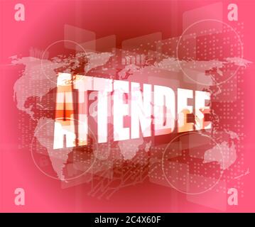 attendee word on business digital touch screen Stock Photo - Alamy