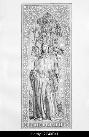 Frederick II (1194 - 1250); Holy Roman Emperor with falcons, King of ...