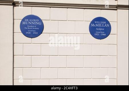 blue plaques in chelsea, london, england, marking homes of scientist ...