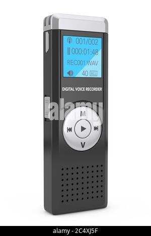 Journalist Digital Voice Recorder or Dictaphone on a white background ...