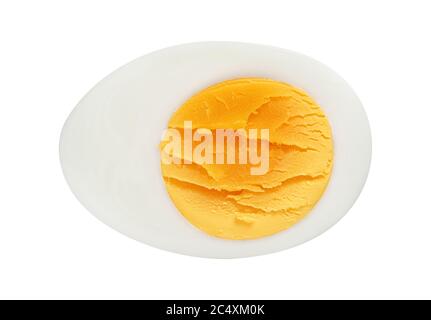 cross section of a boiled egg. Isolated on white background with ...