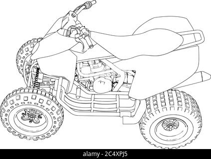 quad sketch vector on a white background Stock Vector Image & Art - Alamy