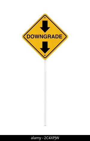 Downgrade Warning Traffic Sign on a white background. 3d Rendering ...