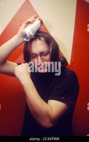 Tom Gray singer in the band Gomez backstage at the Manchester Apollo ...