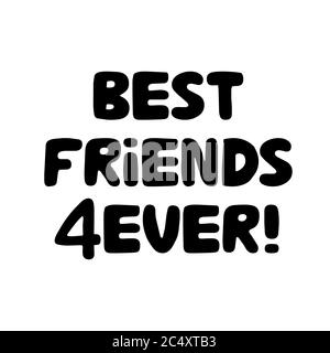 Best friend forever abbreviation. Cute hand drawn bauble lettering ...