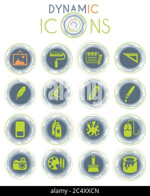 Compass tool icons set 9 color collection Stock Vector Image & Art - Alamy