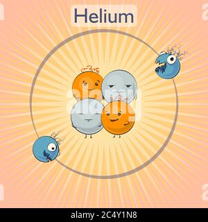 Cartoon helium atom, vector illustration Stock Vector Image & Art - Alamy