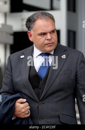 Matthew Taylor leaves Brighton Magistrates Court where he is accused of ...
