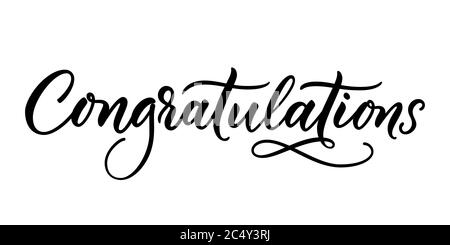 Hand lettering congrats word card vector Stock Vector Image & Art - Alamy