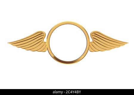 Golden Pilot Wing Emblem, Badge or Logo Symbol on a white background ...