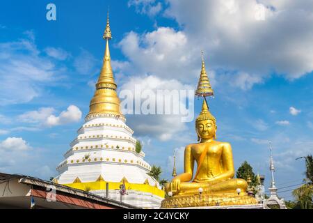 Wat Chiang Yuen - Buddhists temple in Chiang Mai, Thailand in a summer ...