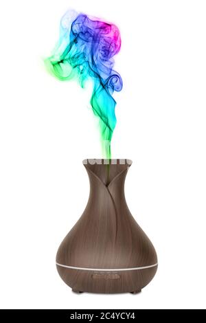 Aromatherapy Concept. Wooden Electric Ultrasonic Essential Oil Aroma ...