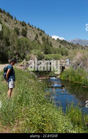 The Long Valley Dam at Crowley Lake a reservoir on the upper Owens ...