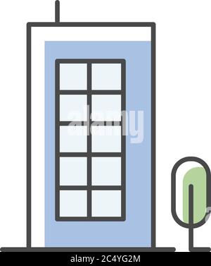 Residential building RGB color icon Stock Vector Image & Art - Alamy
