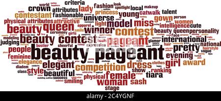 Beauty pageant word cloud concept. Collage made of words about beauty ...