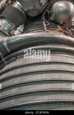 Detail of space rocket engine. Part of the rocket, close-up, science ...