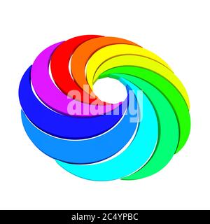 Vortex Color Aperture Wheel on a white background. 3d Rendering Stock ...