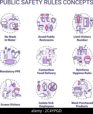 Public safety rules concept icons set Stock Vector Image & Art - Alamy
