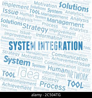 System Integration typography vector word cloud. Wordcloud collage made ...