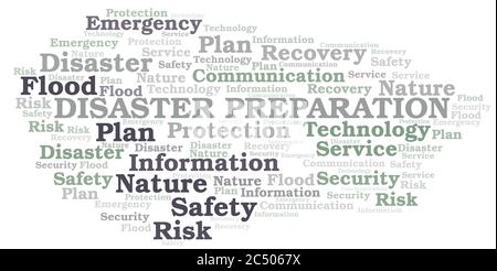 Disaster Preparation typography vector word cloud. Wordcloud collage ...