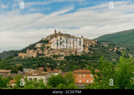 Trevi, an ancient town on the flank of Monte Serano, Valle Umbra, St ...