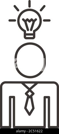 businessman figure with bulb line style icon vector illustration design ...