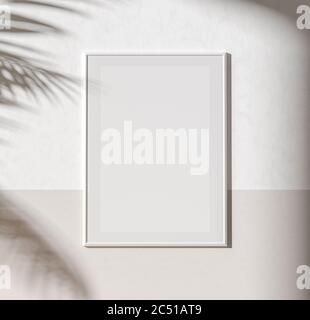 Mock up poster frame in Scandinavian style living room interior. 3D ...