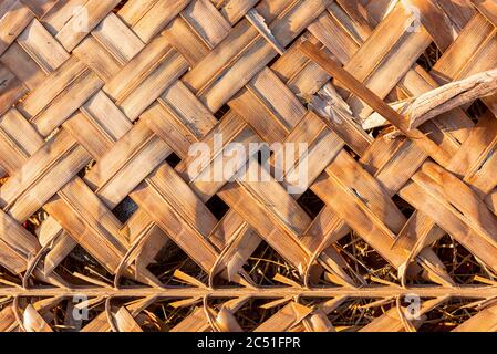Roof made of dry coconut leaf weaving Stock Photo - Alamy