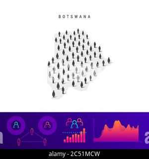 Botswana People Icon Map. Stylized Vector Silhouette of Botswana ...