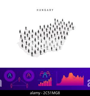 Hungary People Icon Map. Stylized Vector Silhouette of Hungary ...