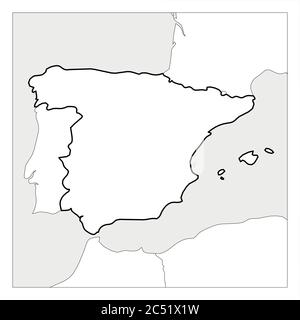 Spain map with neighbouring countries. Vector illustration Stock Vector ...
