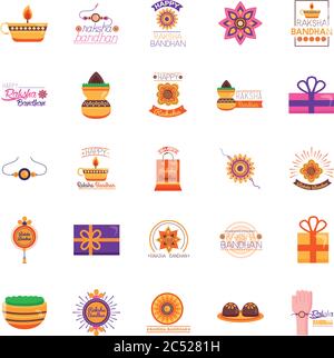 bundle of happy raksha bandhan set icons vector illustration design ...