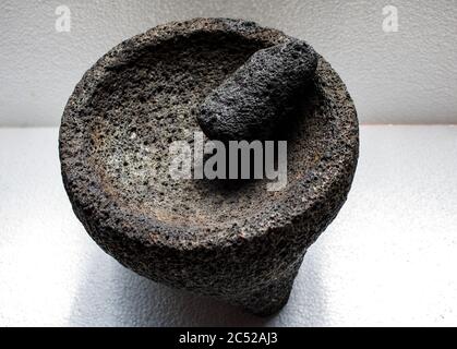 Old Mexican object called Molcajete for cooking Stock Photo - Alamy