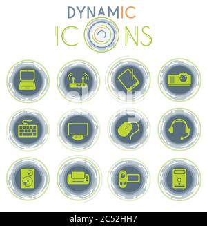 Computer animation line vector icons and signs. Animation, 3D, CGI, Animation Studio, Visual ...