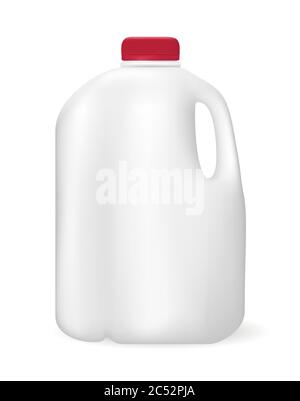 Empty Red Plastic Food Square Container with Round Label Stock Vector ...