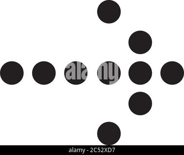 dotted right arrow icon over white background, line style, vector ...