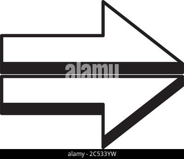 cutted arrow icon over white background, silhouette style, vector ...