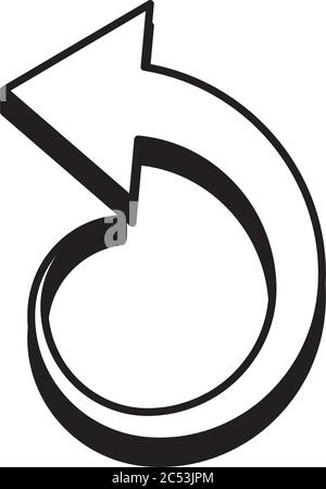 flexible arc arrow icon over white background, silhouette style, vector ...