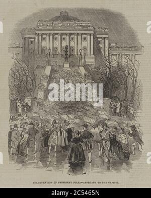 Inauguration of President Polk. - Approach to the Capitol Stock Photo ...