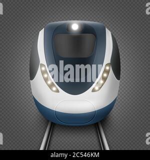 Front wagon of train on rails flat vector illustration Stock Vector Image & Art - Alamy