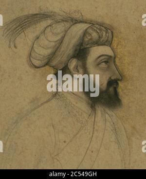 Indian - Single Leaf of a Portrait of Shah Jahan - Walters W700 - Detail Stock Photo - Alamy
