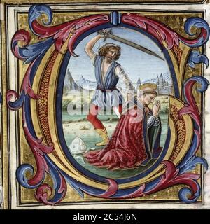 Missel de Thomas James - BM Lyon Ms5123 f17v (évêque Stock Photo - Alamy