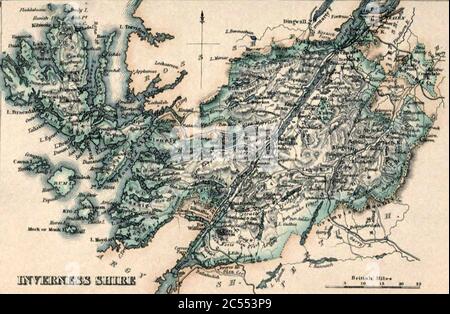 INVERNESS SHIRE map Stock Photo - Alamy